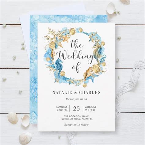 Under The Sea Summer Wedding Invitation Zazzle