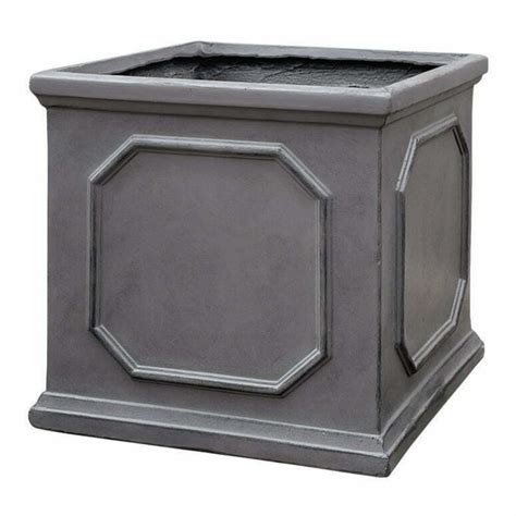 Kensington Lead Cube Pot 27cm