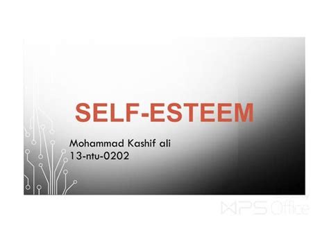 Self Esteem Ppt