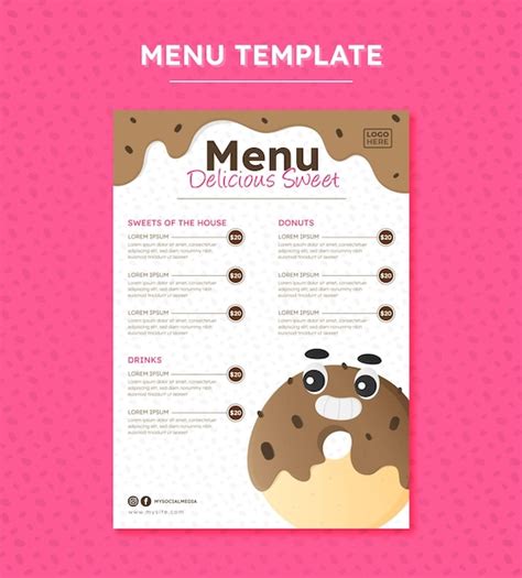Premium Vector Donut Animation Menu Design Template