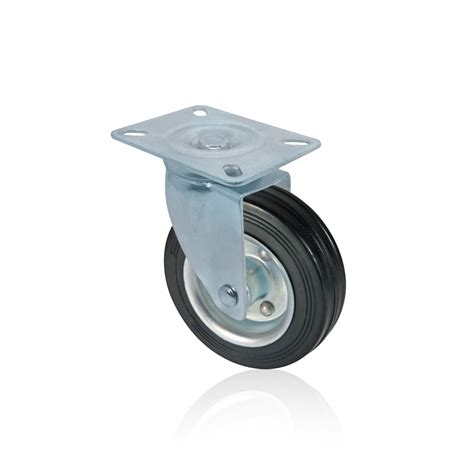 Rodízio Giratório De Borracha 125 Mm 2 Rolamentos S Freio