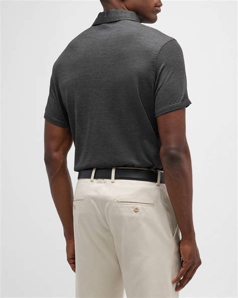 Isaia Mens Silk Polo Shirt Neiman Marcus