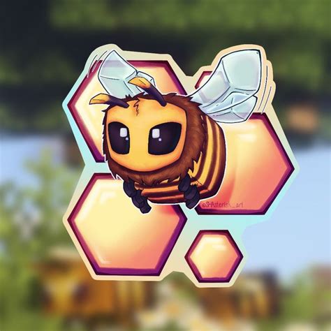 Minecraft Bee Minecraft Fan Art Cute Stickers Holographic Paper