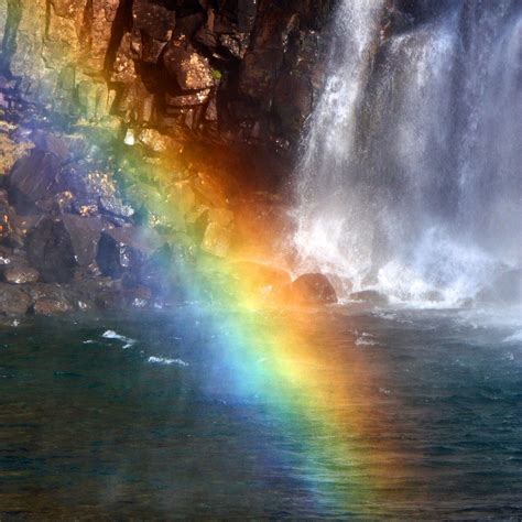 Wallpaper Waterfall Rainbow