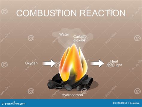 Combustion Chemical Reaction Stock Vector Illustration Of Complete