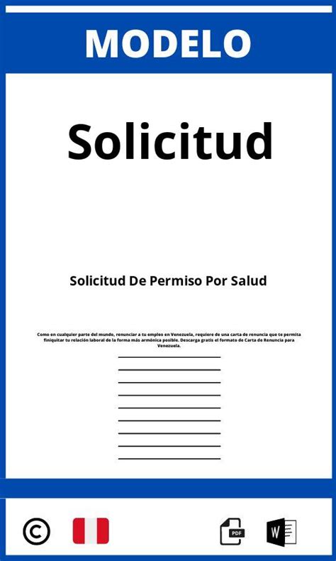 Modelo De Solicitud De Permiso Por Salud 2025