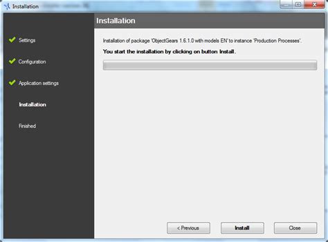 package installation objectgears system documentation