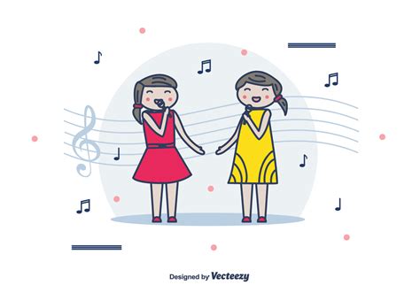 Girls Singing Vector Background 149974 Vector Art At Vecteezy