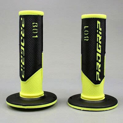 Pro Grip Progrip 801 Grips Flo Yellow Black Motocross Half Waffle Soft