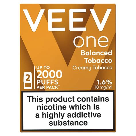 Veev One Balanced Tobacco Creamy Tobacco 20mgml 2x2ml Tesco Groceries