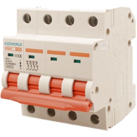 Interrupteur Magnétothermique Triphasé 380v 10a Courbe C 4p 4m 10000a