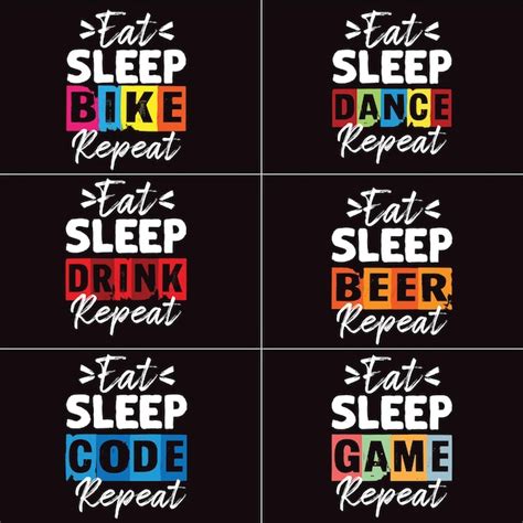 Premium Vector Eat Sleep Repeat Typography Vector Graphic For Tshirt