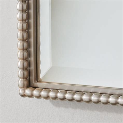 Beaded Beveled Mirror Rectangular Brushed Nickel Bathroom Mirror Beveled Mirror Bathroom