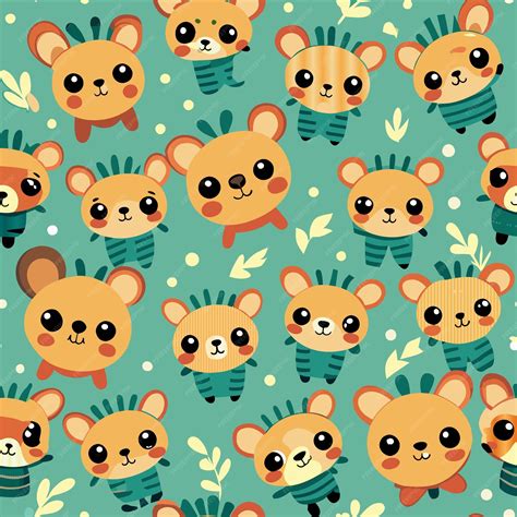 Premium Vector A Cute Little Mouse Pattern With A Cute Mouse And Butterflies