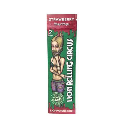 Lion Rolling Circus Hemp Wraps Strawberry Art Of Joint