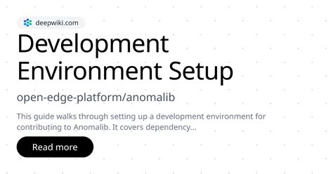 Development Environment Setup Open Edge Platformanomalib Deepwiki
