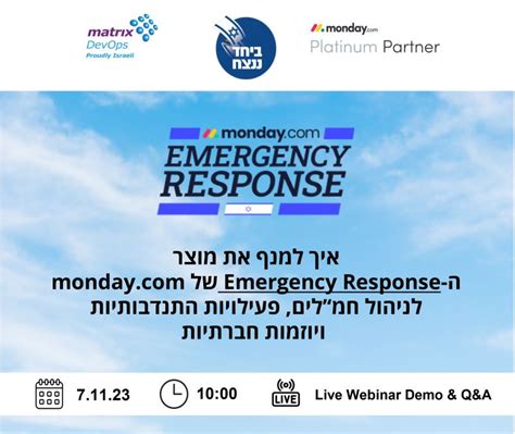 ממש עם תחילת הלחימה מאנדיי נרתמה למאמץ המלחמתי והציעה מוצר ייעודי