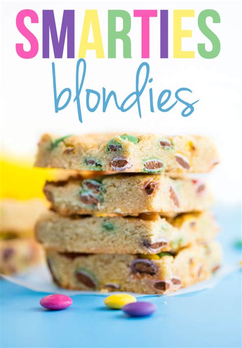 Smarties Blondies Recipe Chewy And Sweet Bars With Candy Coated