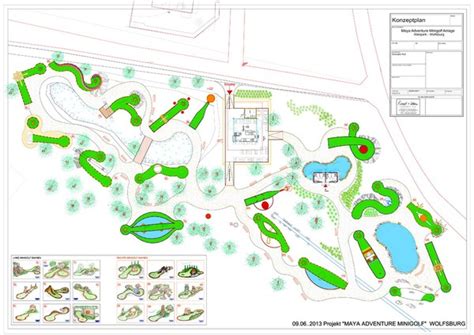 Adventure Minigolf Floor Plan With Restaurant And Attractions Design