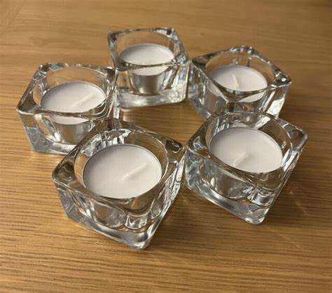Ikea Tea Light Holders Glasig 5 Pack Glass And 5 Free Tealight Candles By