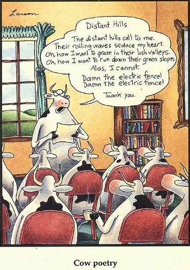 Cow Poetry Far Side Cartoon By Gary Larson Silver Birch Press
