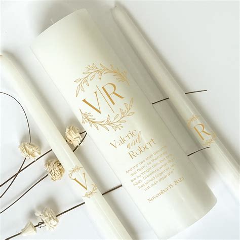 Unity Candles For Wedding Custom Unity Set With Personalized Pillar