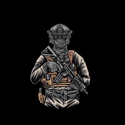 Premium Vector Army Vector Illustration