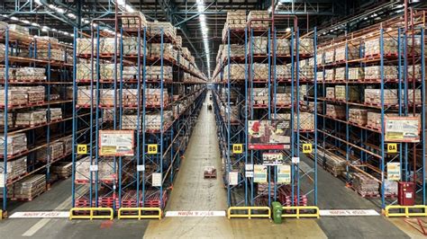 Warehouse Interior With Shelves Pallets And Boxes Bekasi Indonesia