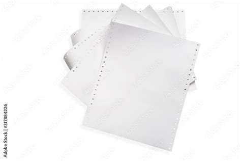 White Tractor Feed Paper Or Fan Fold Paper Continuous Dot Matrix