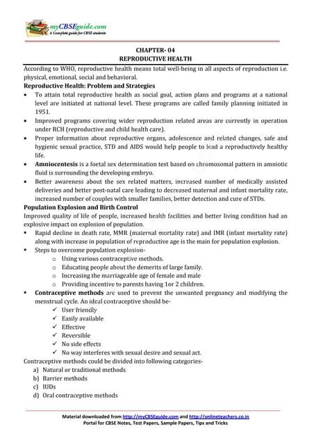 Reproductive Health Class 12 Cbse Pptx Infertility Reproductive