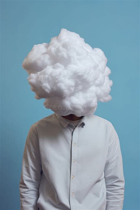 Casually Dressed Man With Covered Head Ai Generated Stock Illustration