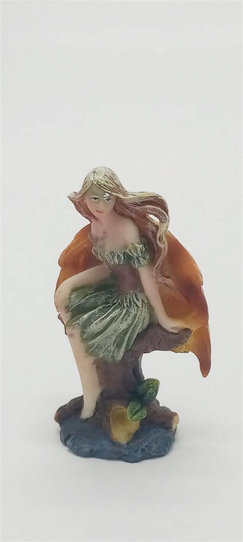 4 75 Inch Mini Moth Fairy Pixie With Relaxed Autumn Orange Wings