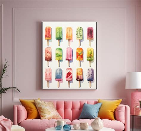 Popsicles Wall Art Preppy Room Decor Pop Art Poster Etsy