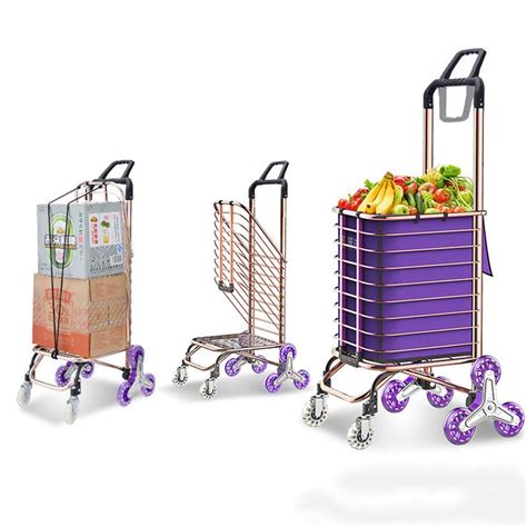 Zbam Shopping Cart Trolleys Deluxe Portable Folding Shopping Cart Light