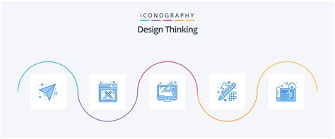 Design Thinking Blue 5 Icon Pack Including Creative Innovation