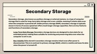 Input Output And Secondary Storage Devicespptx