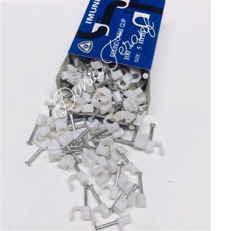 Jual 100bj Klem Kabel Imundex 5 Mm Lengkap Paku Beton Round Cable