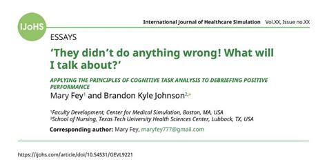 Center For Medical Simulation On Linkedin New Simulation Publication How Do We Debrief When
