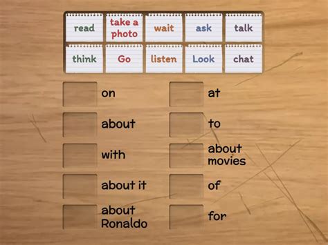Verb Preposition Match Up