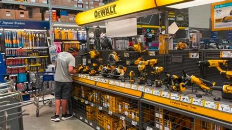 Customer Looking At Dewalt Tool Display Stock Video Pond5