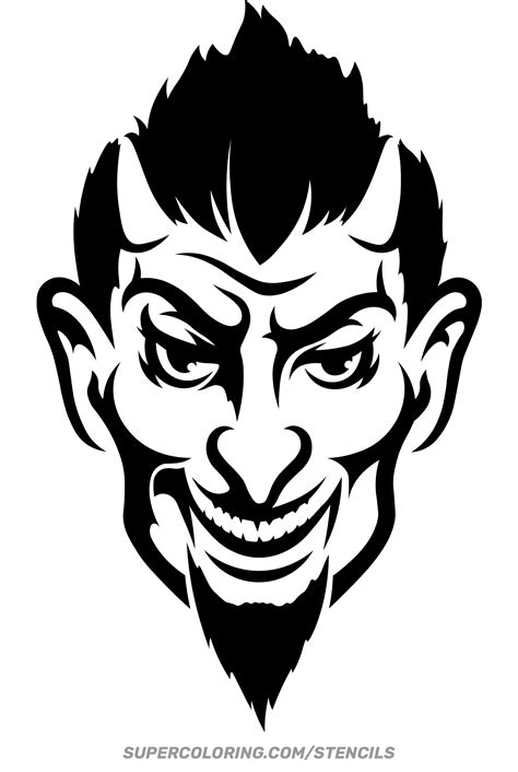 Stencil Of Devil Face Free Printable Papercraft Templates