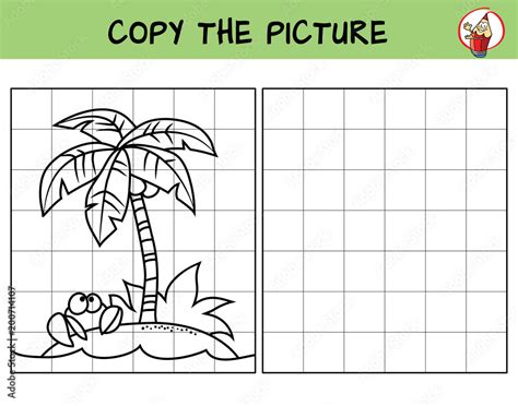 Small Tropical Island With Coconut Palm And Crab Copy The Picture