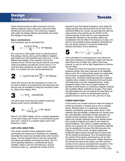 Ferrite Toroid Design Considerations