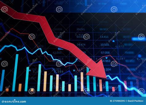 Falling Red Afinancial Chart Arrow On Backdrop Crisis Downward Trend