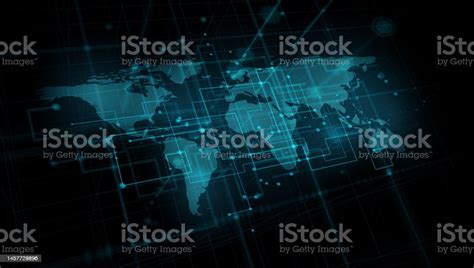 Abstract Blockchain Technology Network Background Stock Illustration Download Image Now