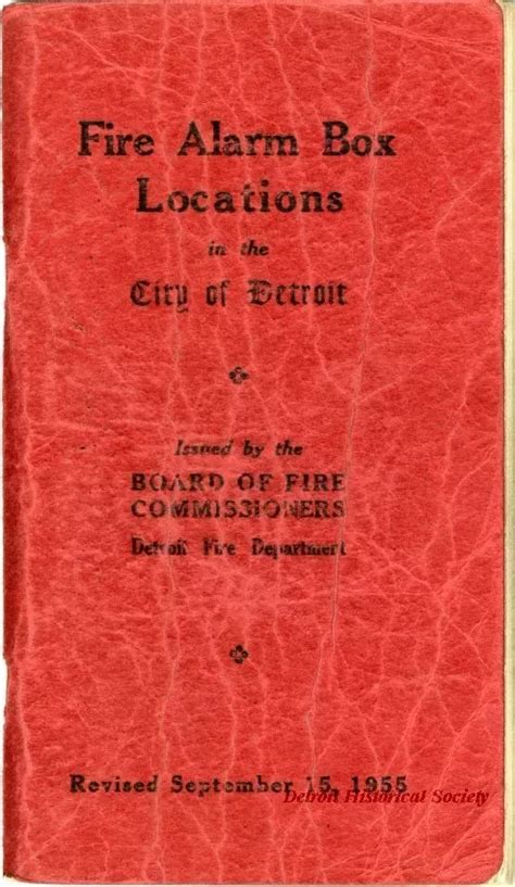 Booklet Fire Alarm Box Locations In The City Of Detroit Detroit