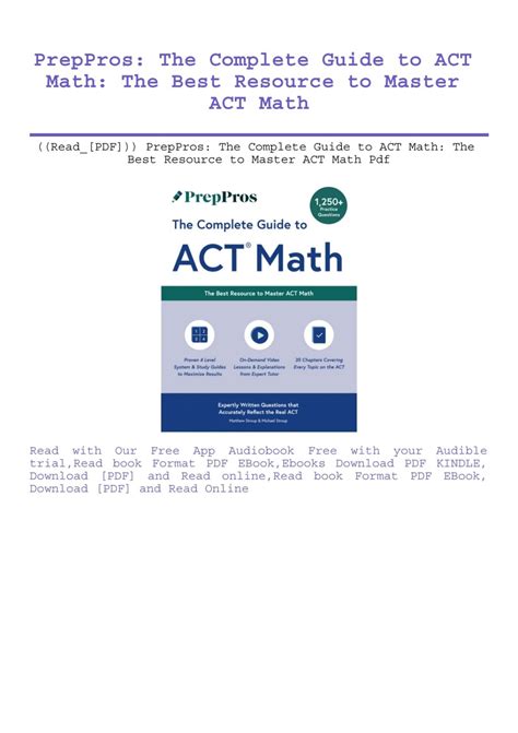 Read Pdf Preppros The Complete Guide To Act Math The Best