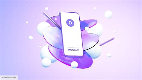 Premium Psd Mobile Application Mockup With Glass Abstract Background