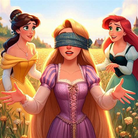 Rapunzel Playing Blindmans Buff With Ariel Belle By Smbssfan On