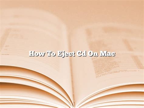 How To Eject Cd On Mac May 2025